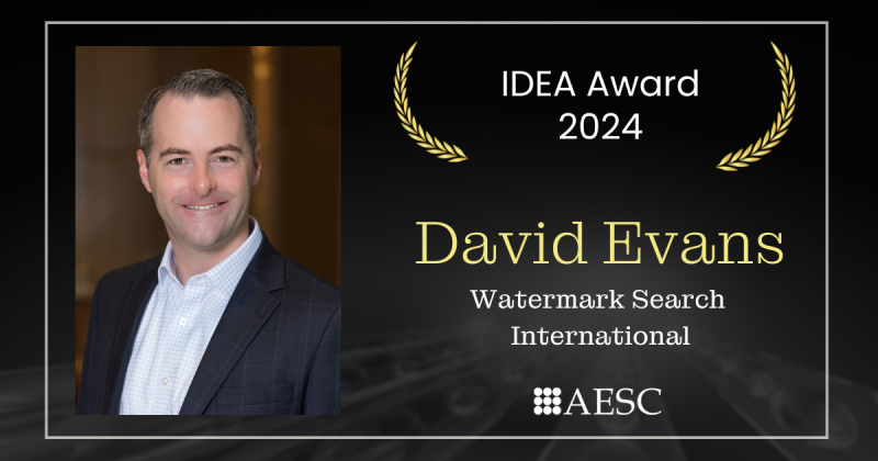 AESC Honors David Evans for Inclusion, Diversity, Equity and Access ...